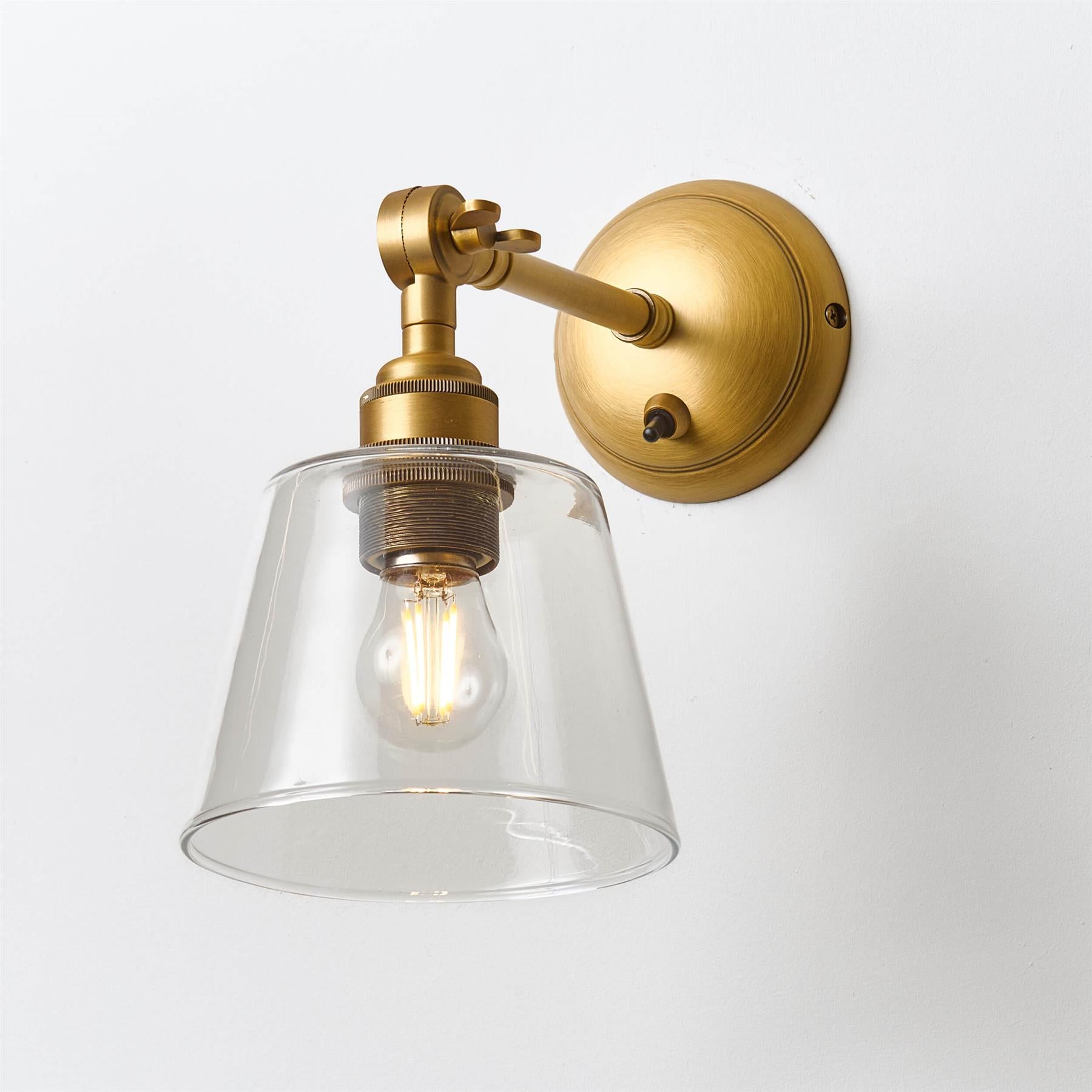 Tapered Blown Wall Light : Adjustable Arm – Old School Electric