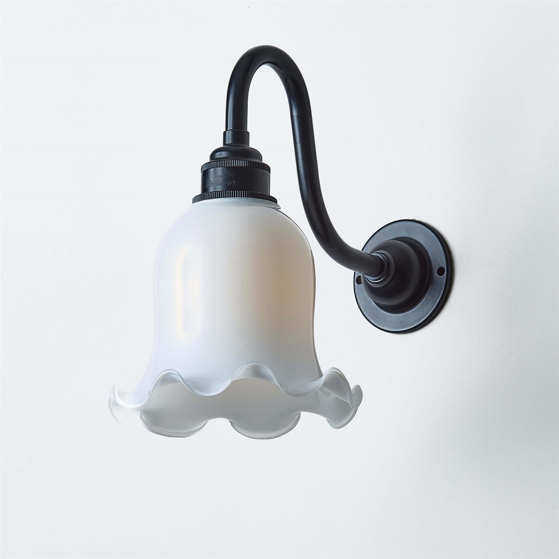 Tulip Wall Light : Swan Arm : Bathroom Version – Old School Electric