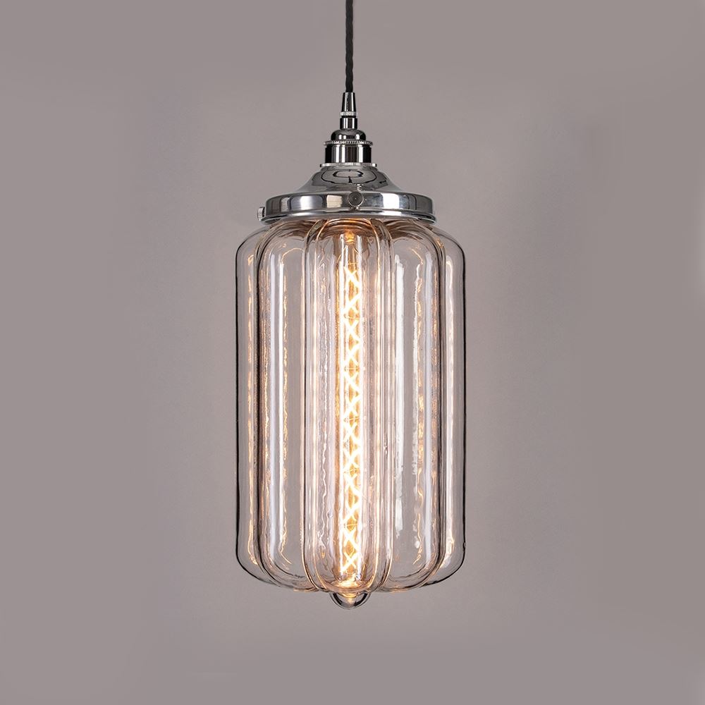 Old School Electric Ellington Pendant Light : Clear Glass